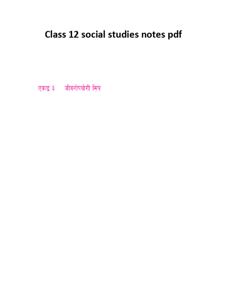 Class 12 Social Studies Notes PDF | PDF