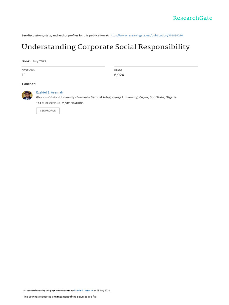 Understanding Corporate Social Responsibility | PDF | Corporate Social Responsibility ...