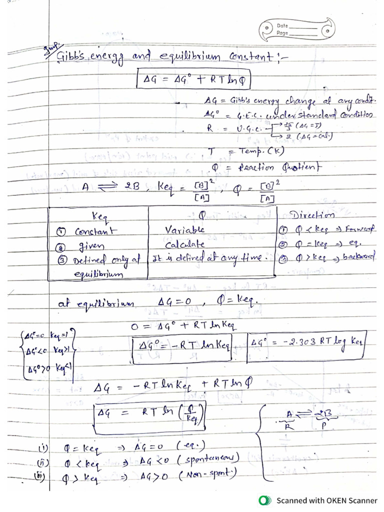 Chemical Equilibrium (Thermodynamics) | PDF