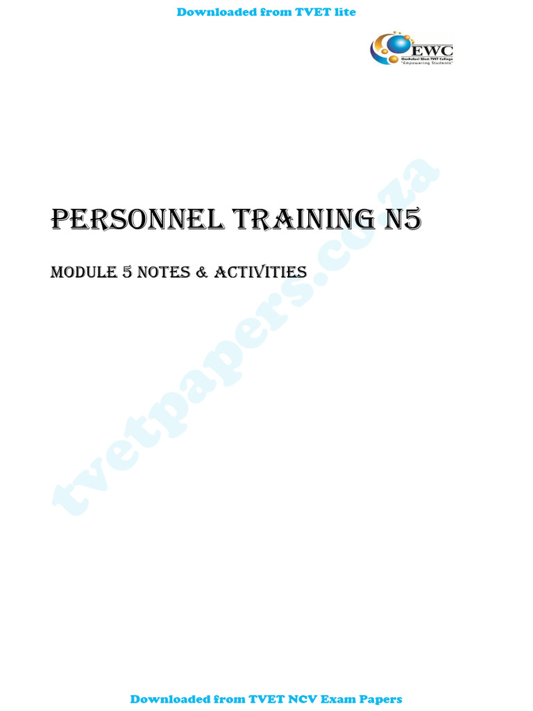 Personnel Training N5 Module5 Notes Activity | PDF | Learning ...