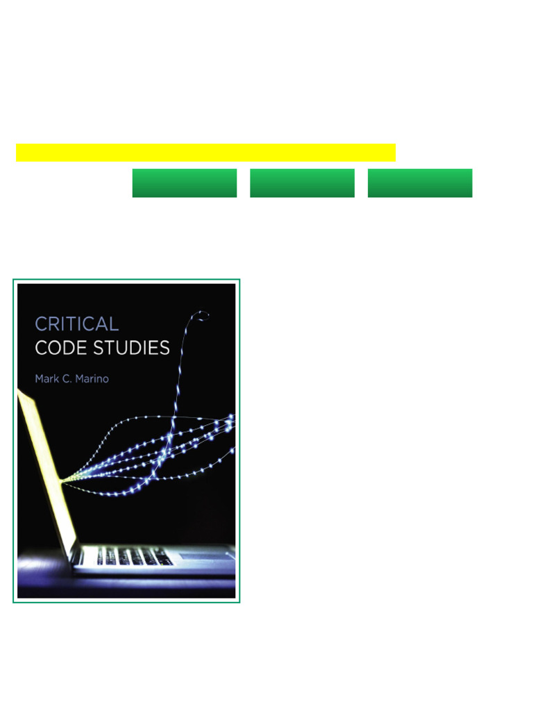 MIT Press Critical Code Studies initial 0262043653 The Full Access | PDF