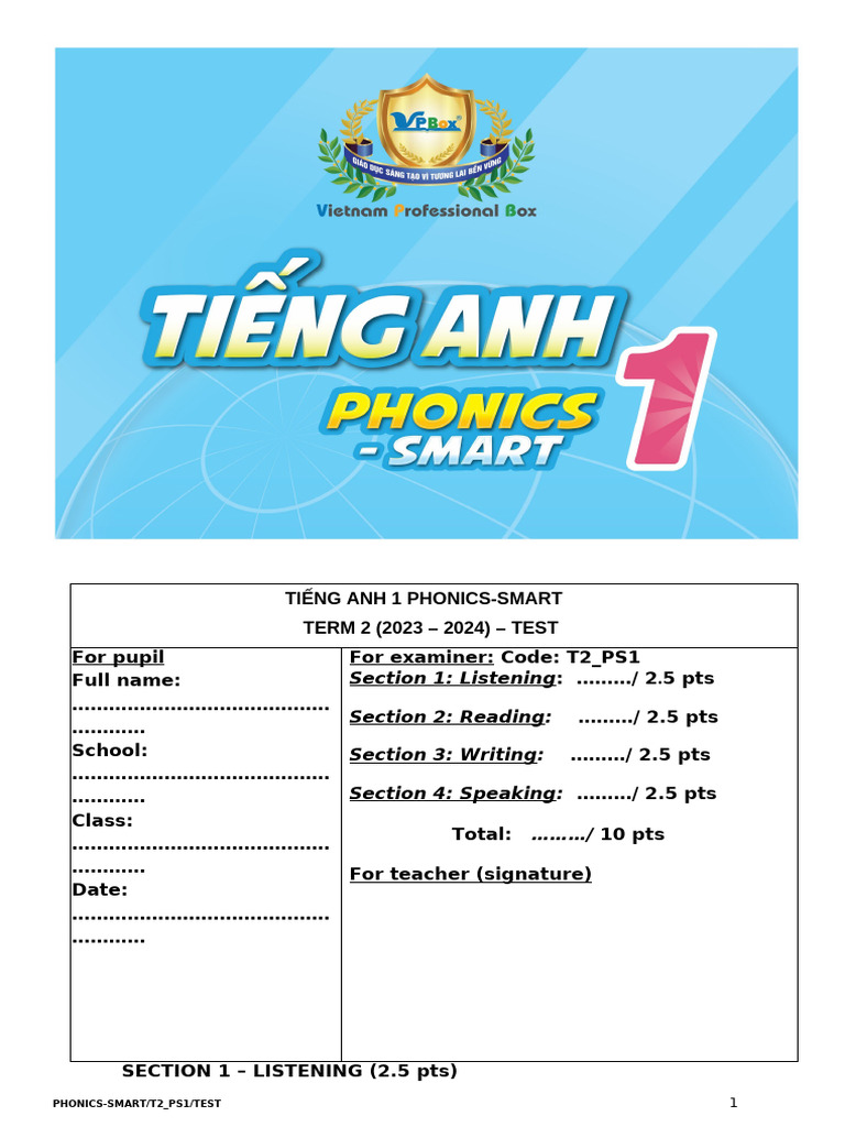 Phonics-Smart Term 2 Test for Grade 1 | PDF | Chess Theory | Chess