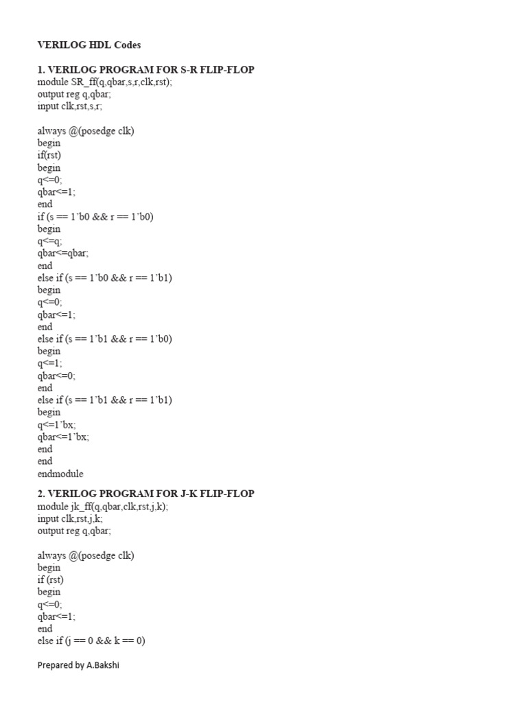Verilog Code for Sequential Circuits and CMOS Circuits | PDF | Computer ...
