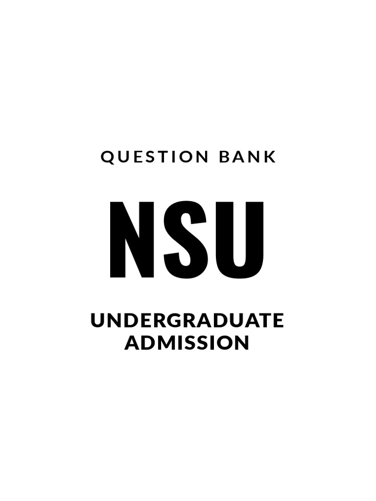 NSU Undergraduate Admission Question Bank | PDF