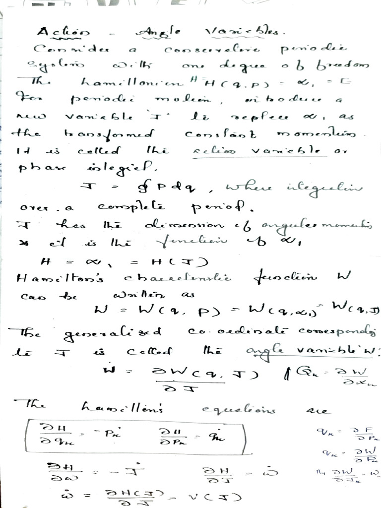 Action Variables and Harmonic Oscillator | PDF