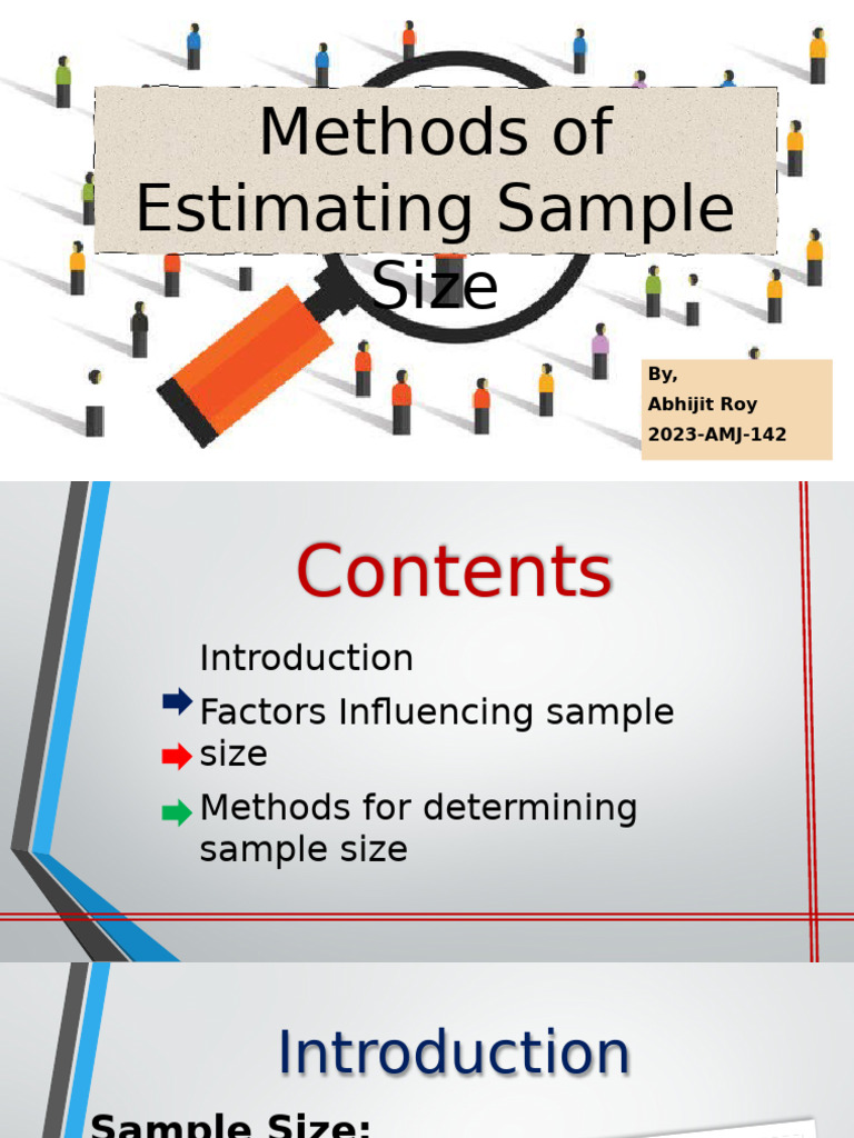 Methods of Estimating Sample Size | PDF | Sample Size Determination | Variance