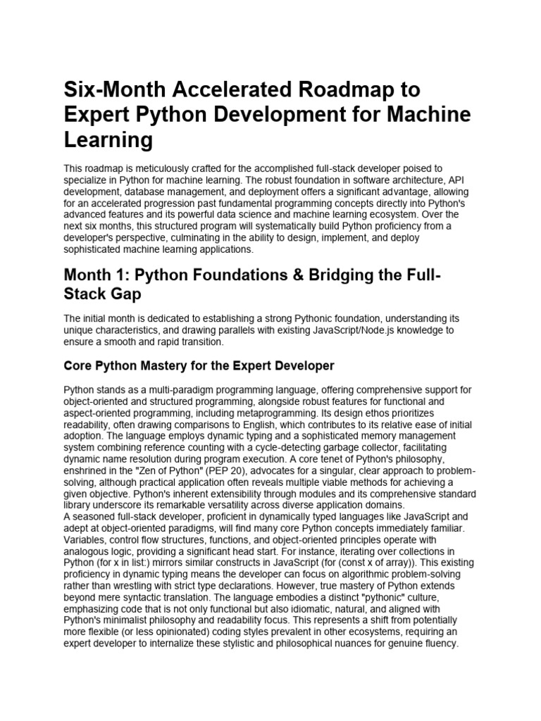 Python ML Roadmap for Full-Stack (1) | PDF | Python (Programming ...