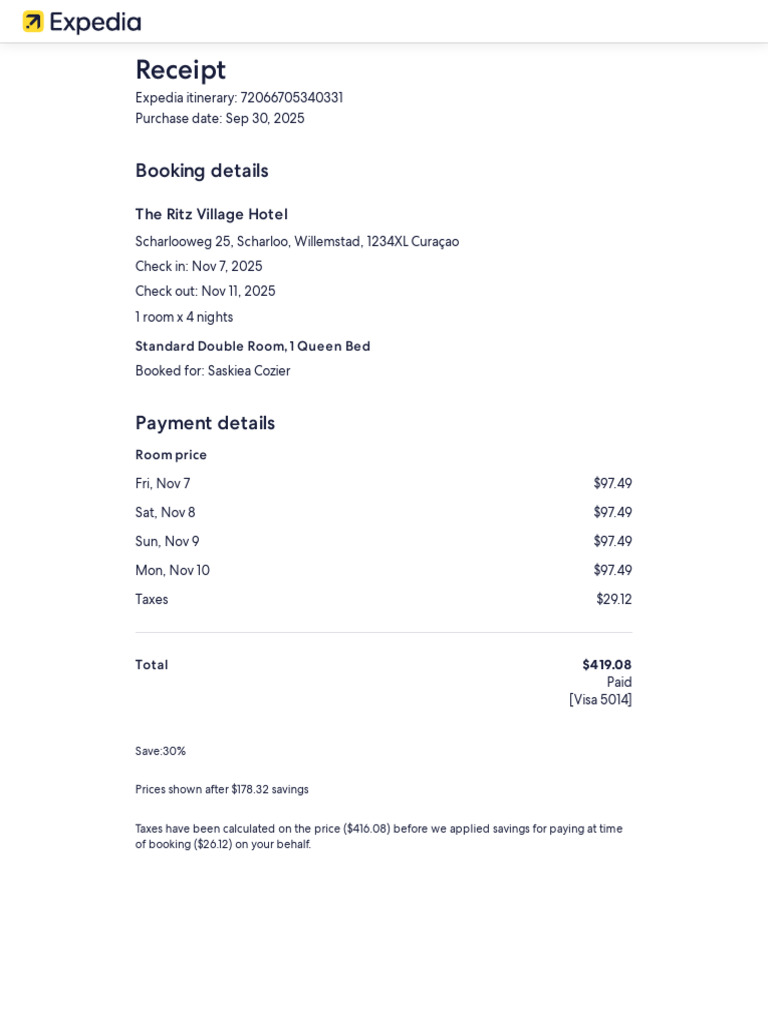 Trip Receipt | PDF