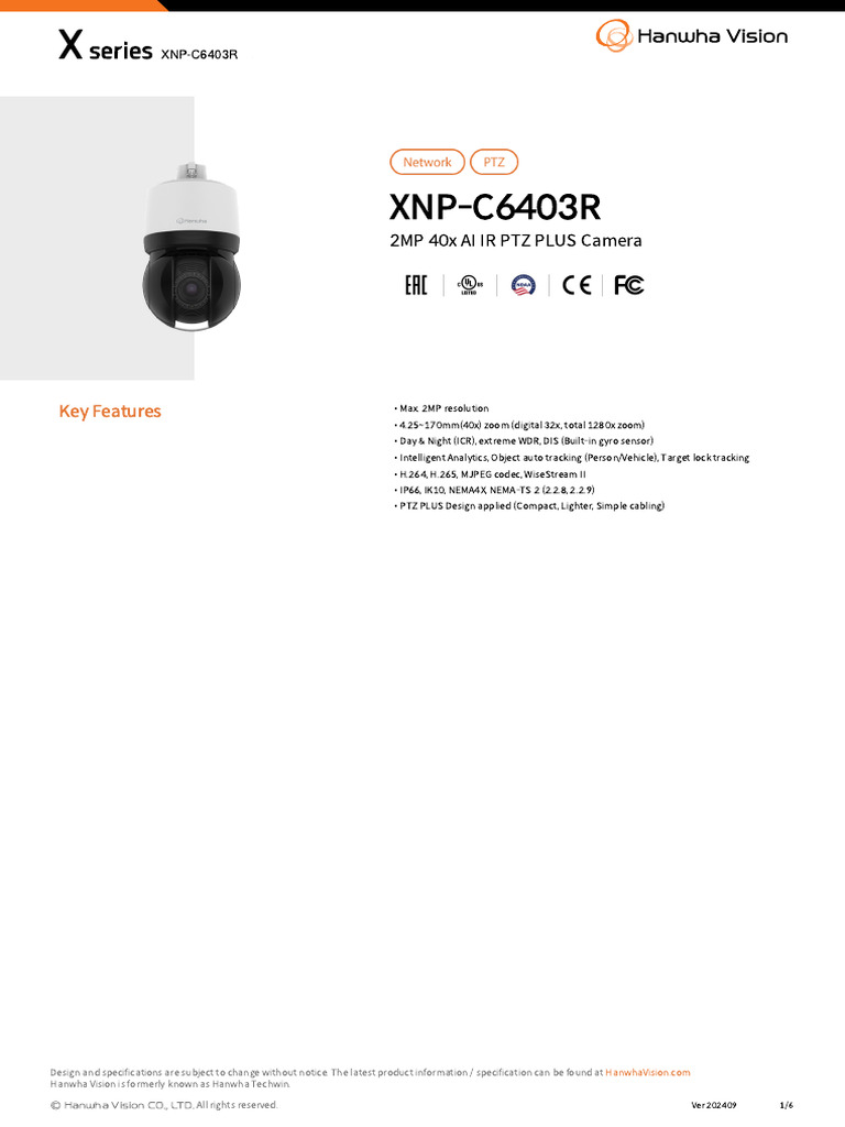 2MP 40x AI IR PTZ Camera Specs | PDF | Zoom Lens | Network Architecture