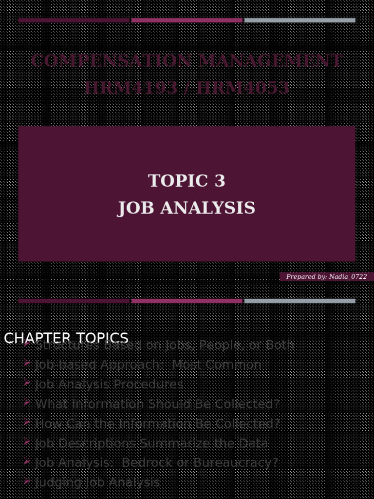 Topic 3 Job Analysis | PDF | Psychology | Social Psychology