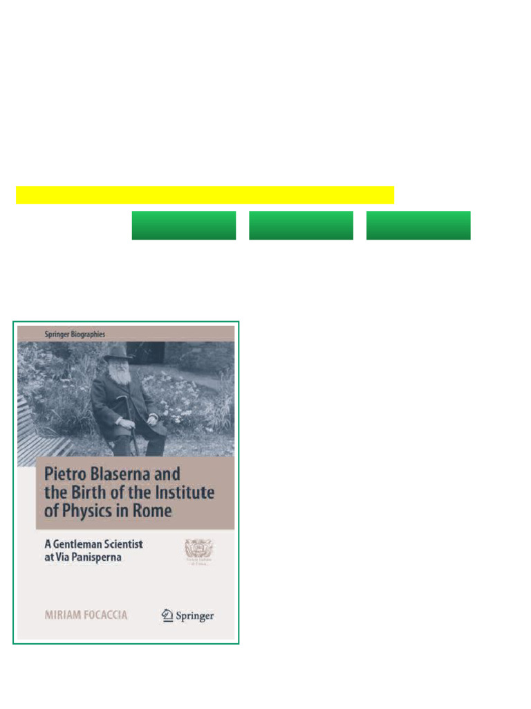 (Ebook) Pietro Blaserna and the Birth of the Institute of Physics in ...