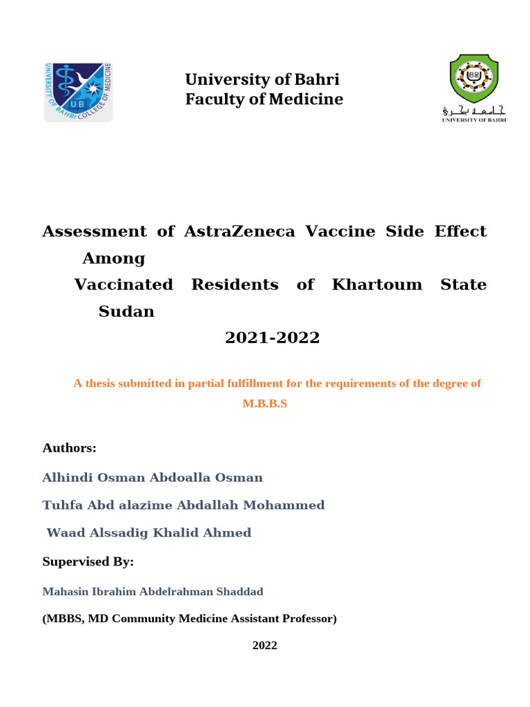 Assessment of AstraZeneca Vaccine Side Effects | PDF | Virus | Viral Vector