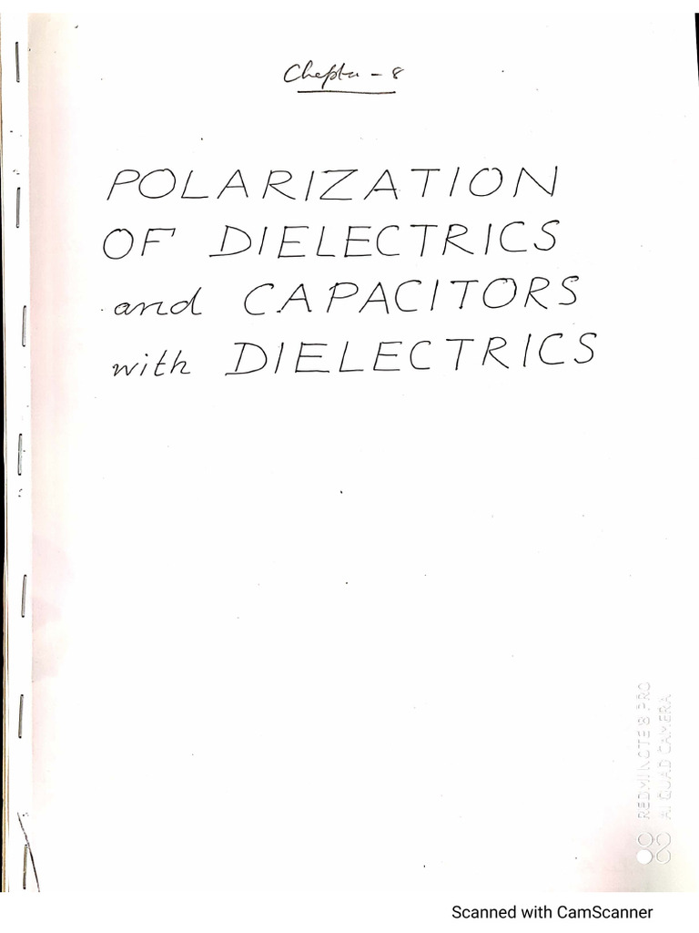 Dielectric and Polarization by DK Jindal | PDF