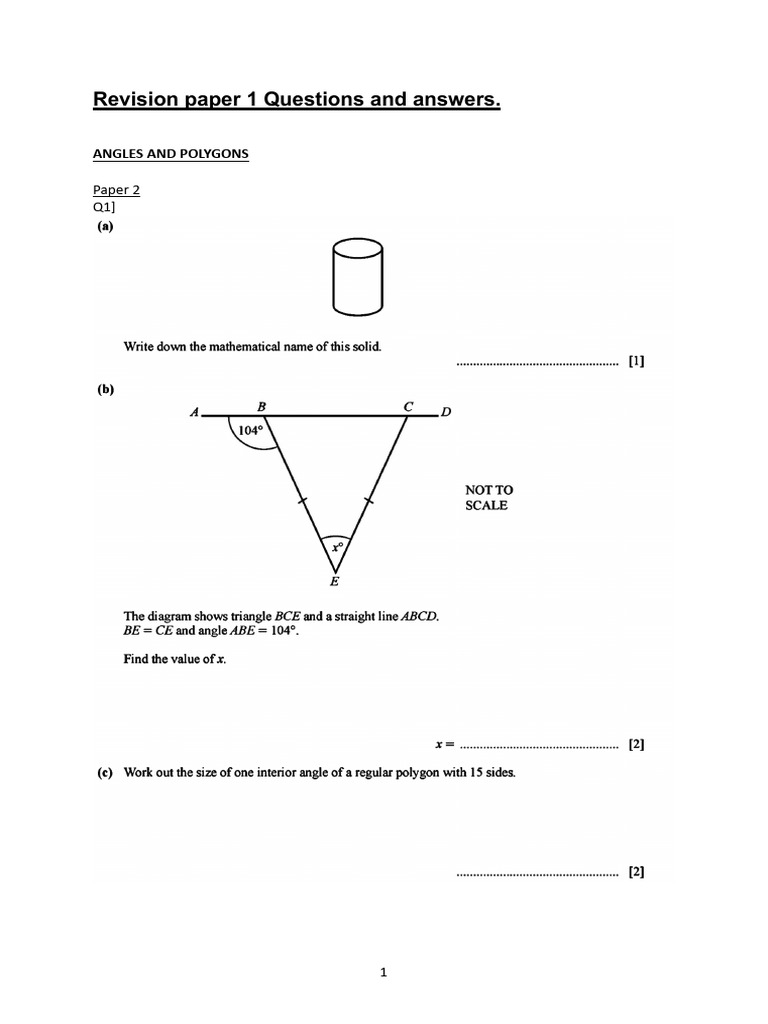 Angles, Similarity, Circle Theorem and Coordinate Geometry Ms | PDF