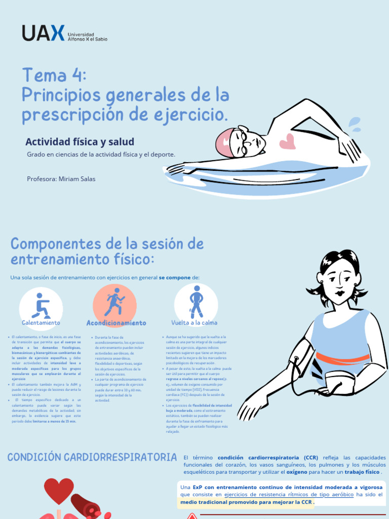 Tema 4 Principios Generales de La Prescripción de Ejercicio Físico | PDF | Ejercicio aerobico ...