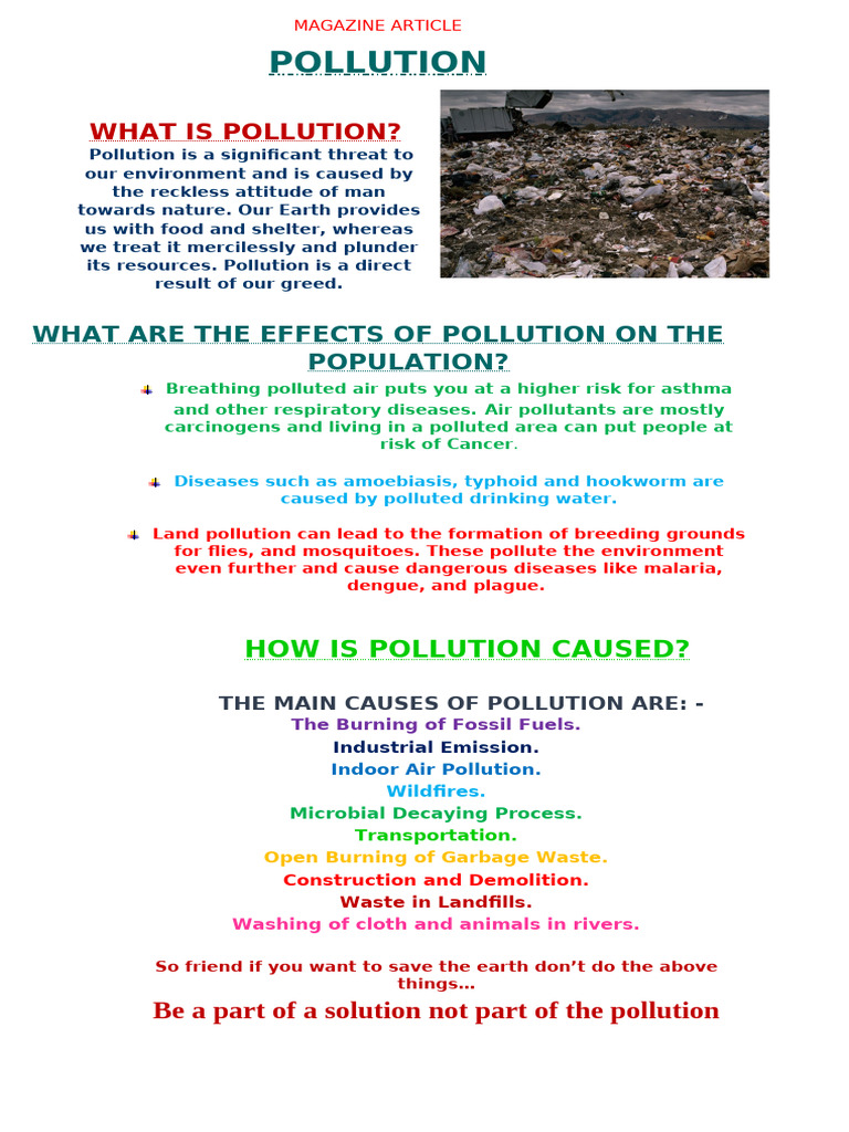 (English) Magazine Article Pollution | PDF