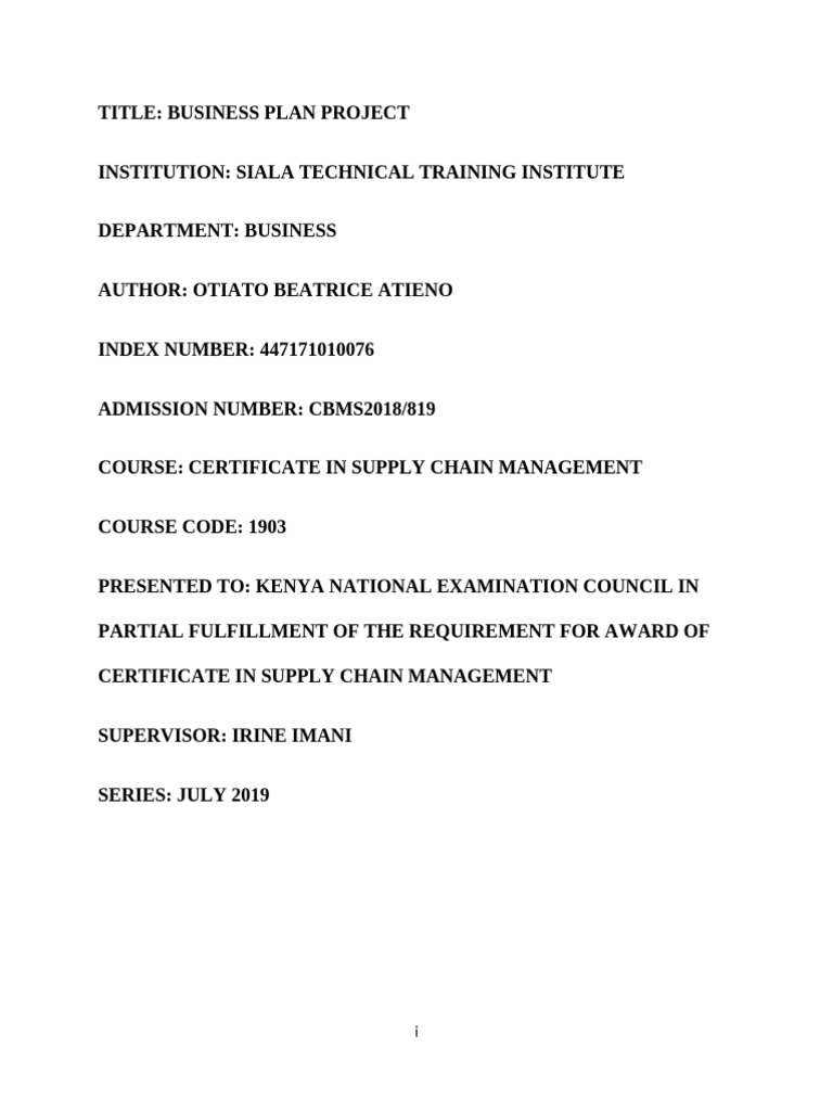Otiato Beatrice Atieno Hotel and Restaurant | PDF | Expense | Business