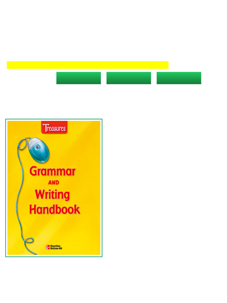 Treasures Grammar and Writing Handbook Gr 1 Teachers Edition Mcgraw ...
