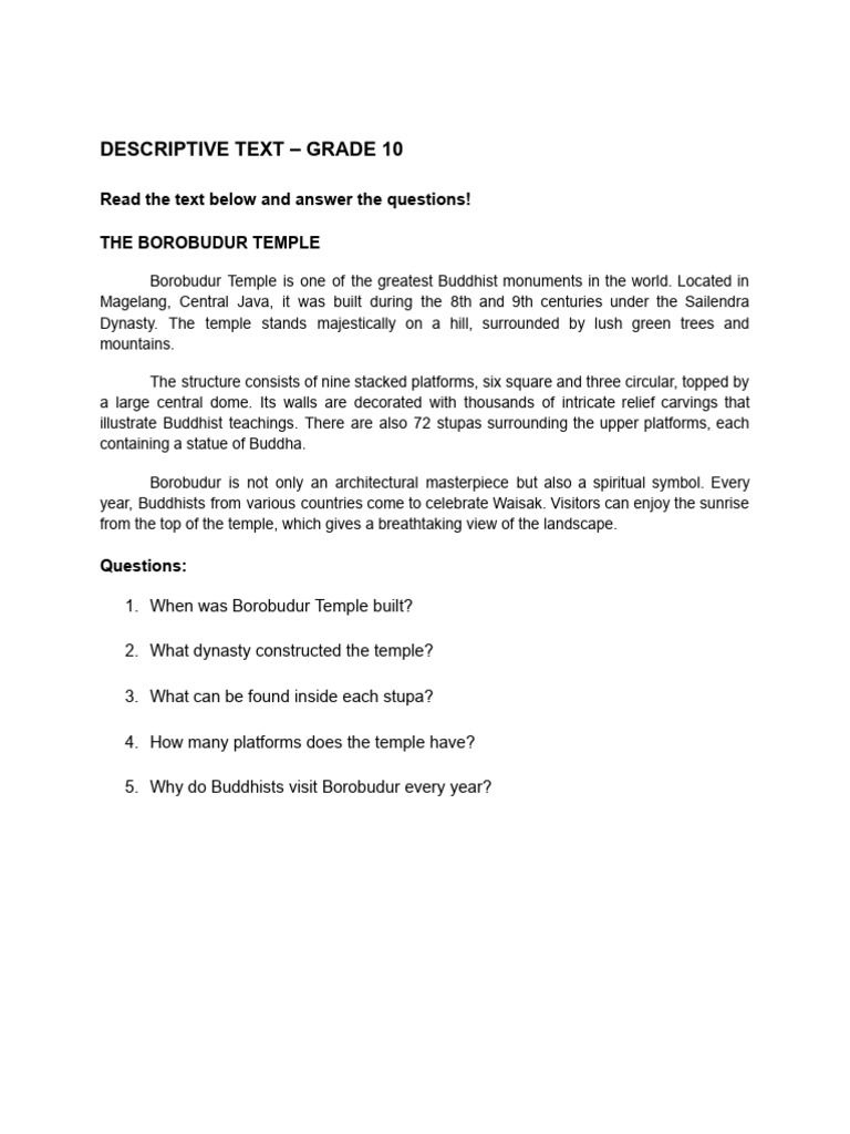 Descriptive Text - Kelas 10 | PDF