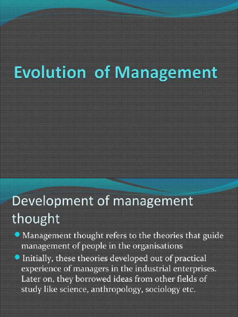 Evolution of Management Thought | PDF