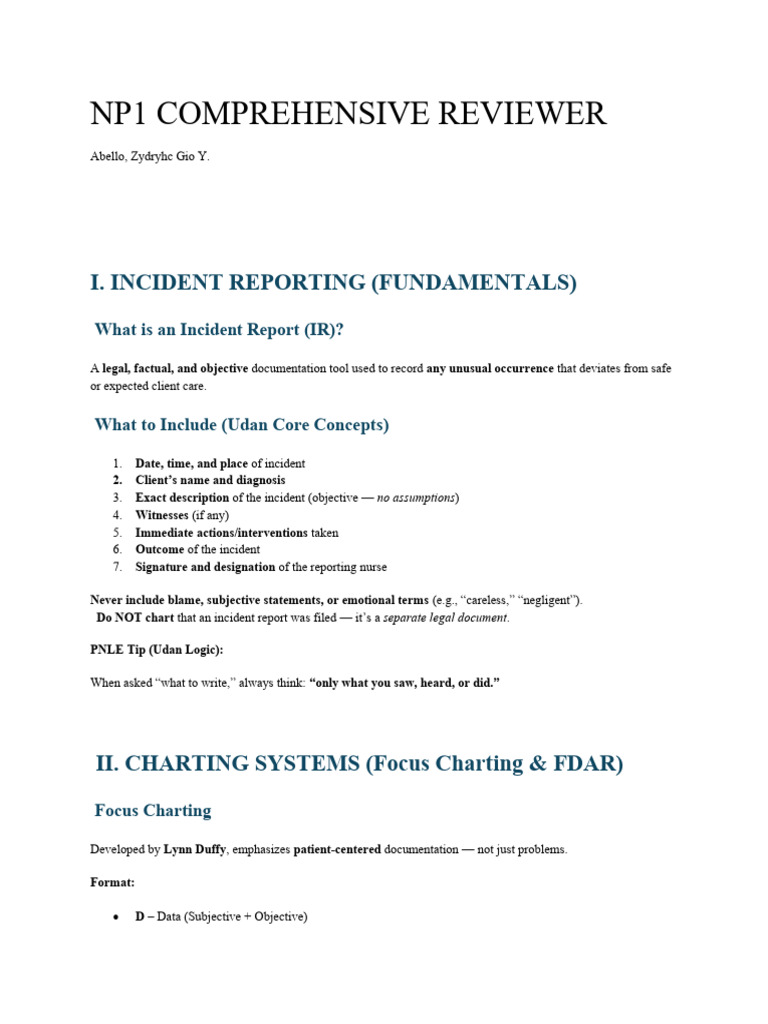 Nursing Incident Reporting & Charting Guide | PDF | Measles | Infection