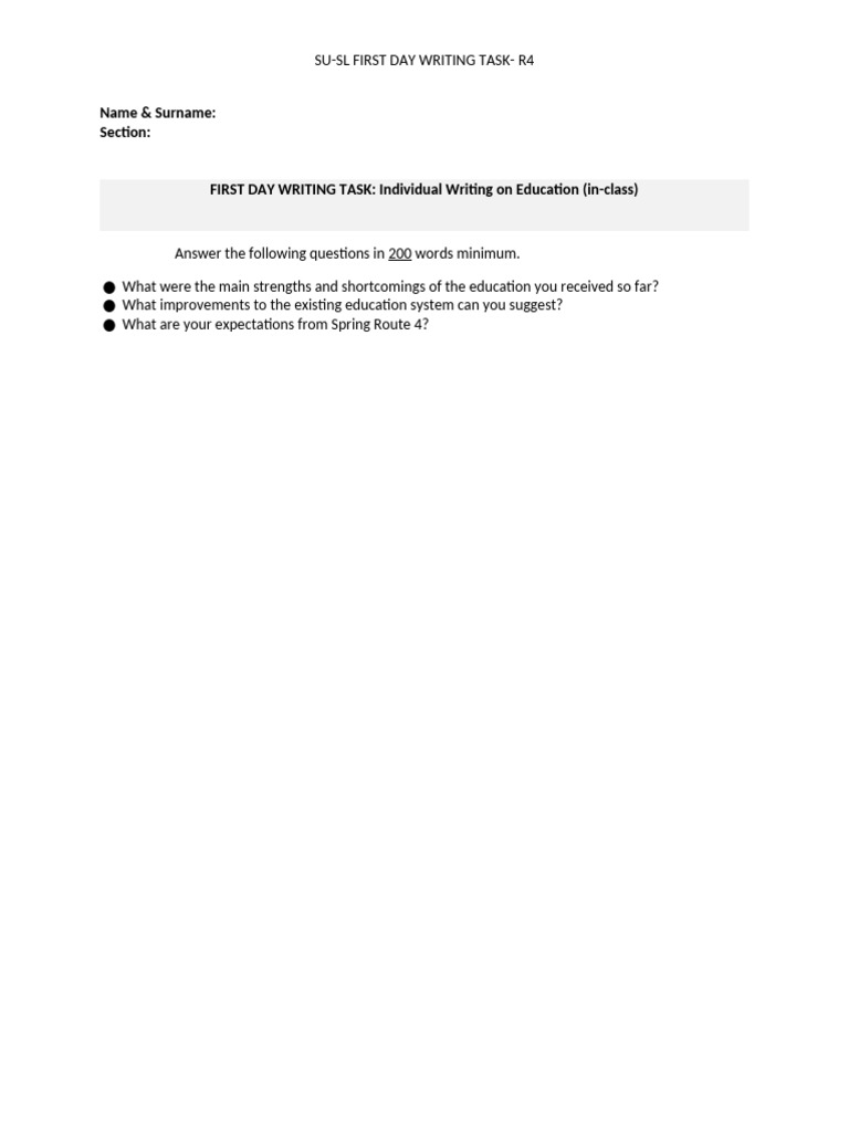 R4 in-class Diagnostic Writing Task | PDF