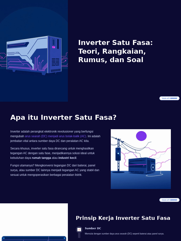 Inverter Satu Fasa Teori Rangkaian Rumus Dan Soal | PDF