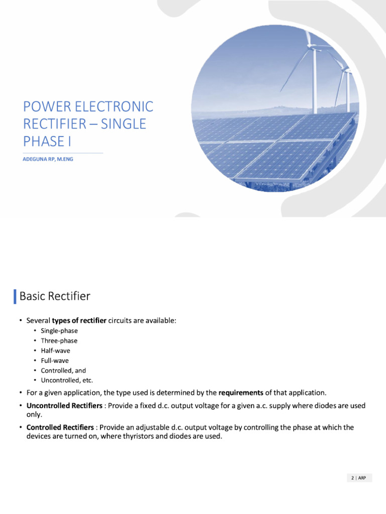 02 Power Electronic - Rectifier - Single Phase I | PDF