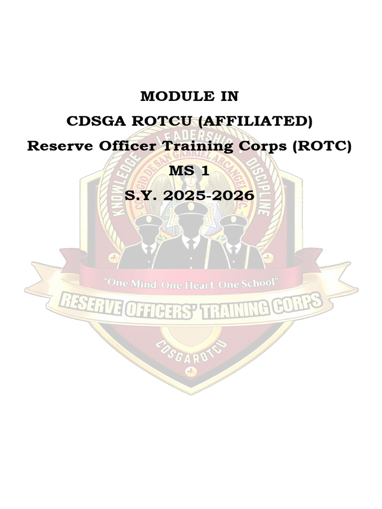 Cdsga Rotc Module Ms 1 | PDF | Reserve Officers' Training Corps ...