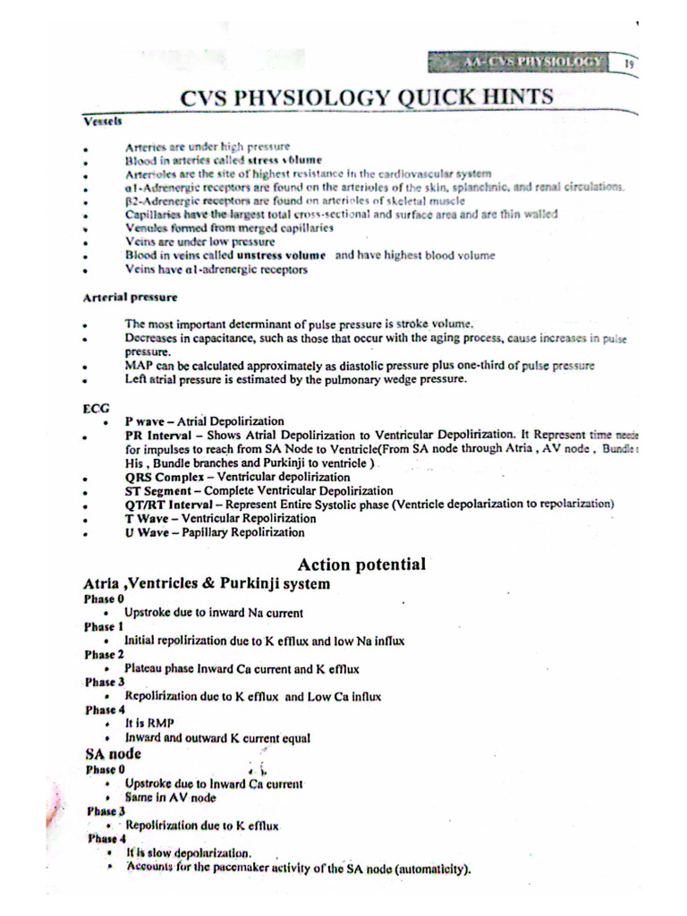 Cvs PHYSIOLOGY Extracted | PDF | Heart Valve | Ventricle (Heart)