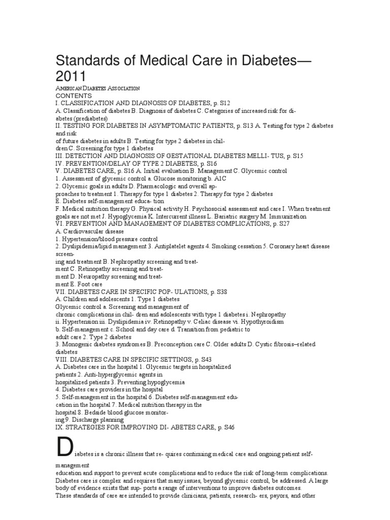 Standards of Medical Care in Diabetes-2011 | PDF | Glycated Hemoglobin ...