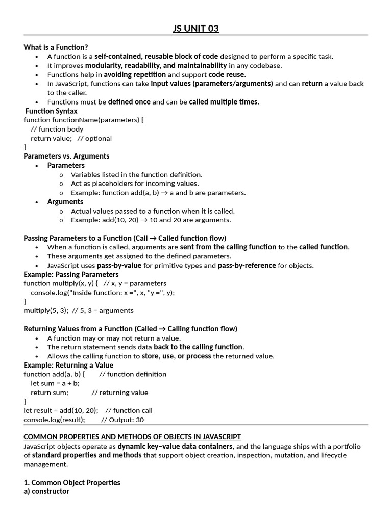 Js Endsem Notes | PDF | Document Object Model | Parameter (Computer ...