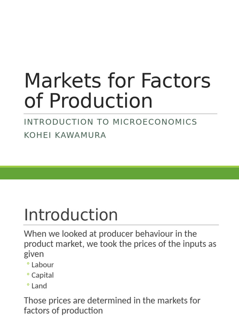 Intro Micro 8 (Factor Markets) 2025 | PDF | Labour Economics ...
