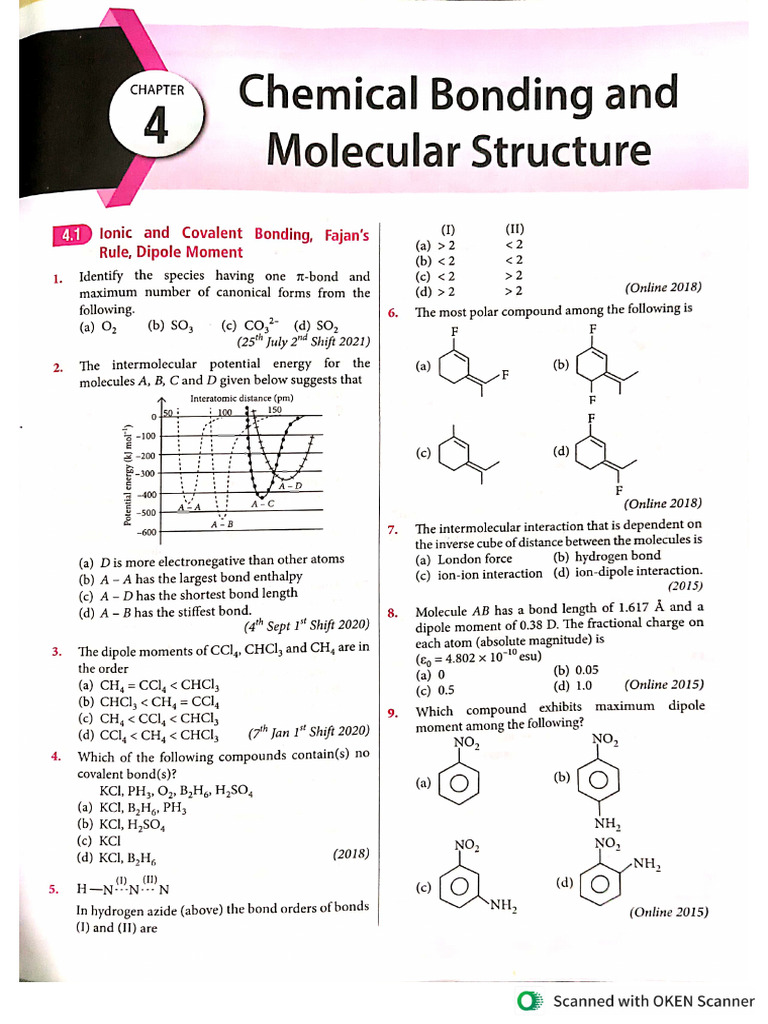 Chemical Bonding Pyqs | PDF