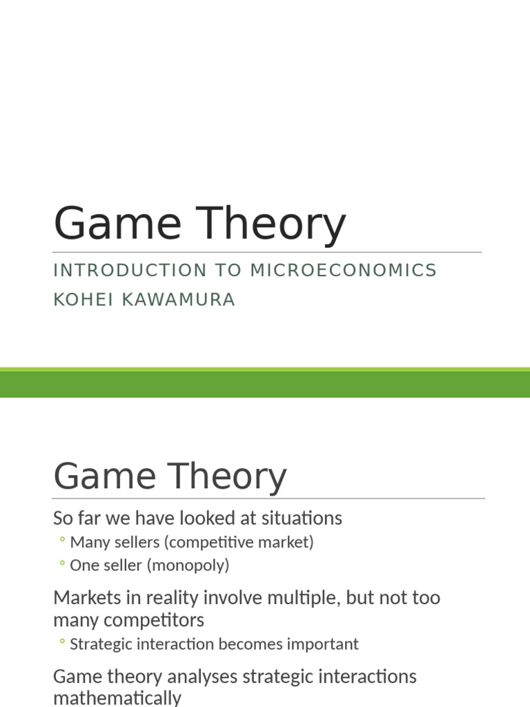 Understanding Game Theory in Economics | PDF | Game Theory | Economics ...