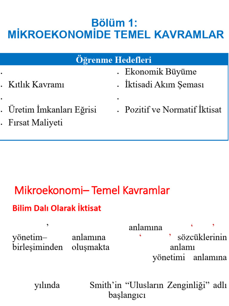 Bolum 1. Mikro Iktisat Giris | PDF