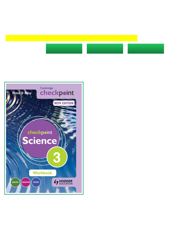 Cambridge Checkpoint Science Workbook 3 updated 2025 | PDF
