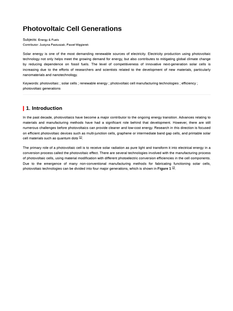 Photovoltaic Cell Generations 3 | PDF | Solar Cell | Graphene
