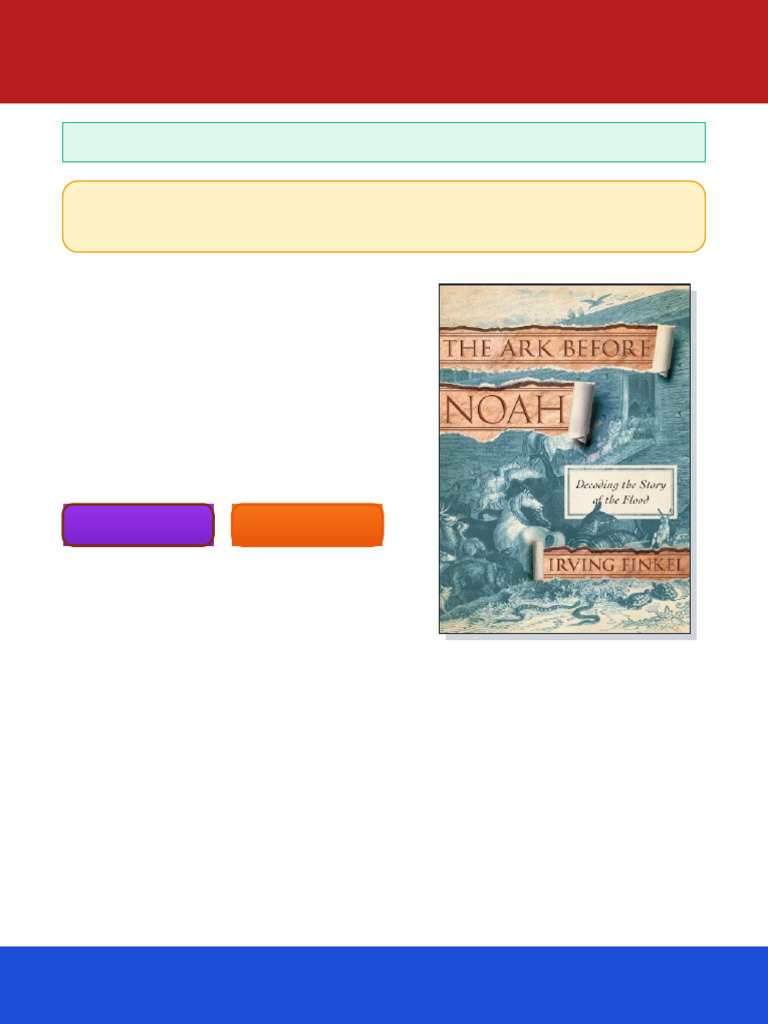 The Ark Before Noah Decoding The Story of The Flood First American ...