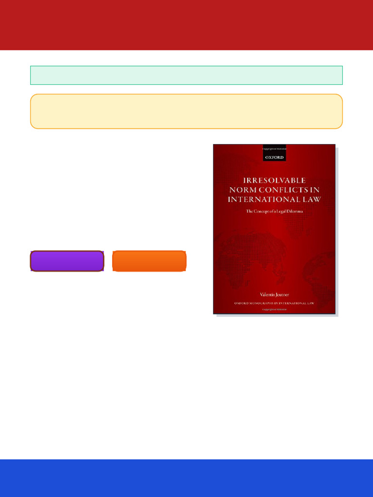 Irresolvable Norm Conflicts in International Law: The Concept of A ...