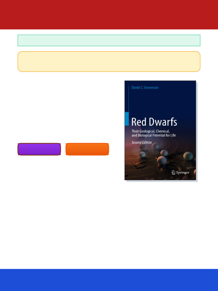 Red Dwarfs Their Geological Chemical and Biological Potential For Life ...
