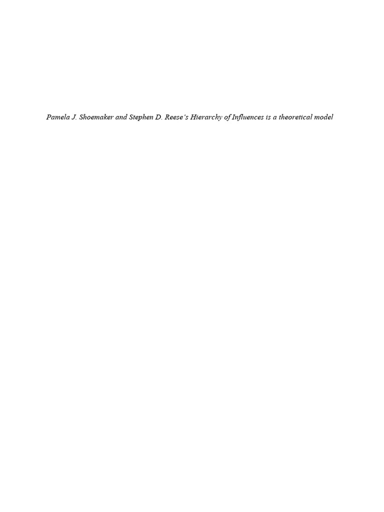 Understanding the Hierarchy of Influences | PDF | News | Communication
