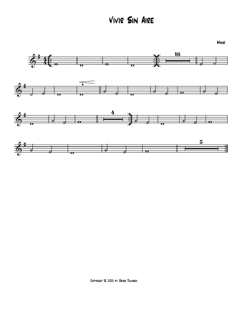 Vivir Sin Aire - Violin II.musx | PDF