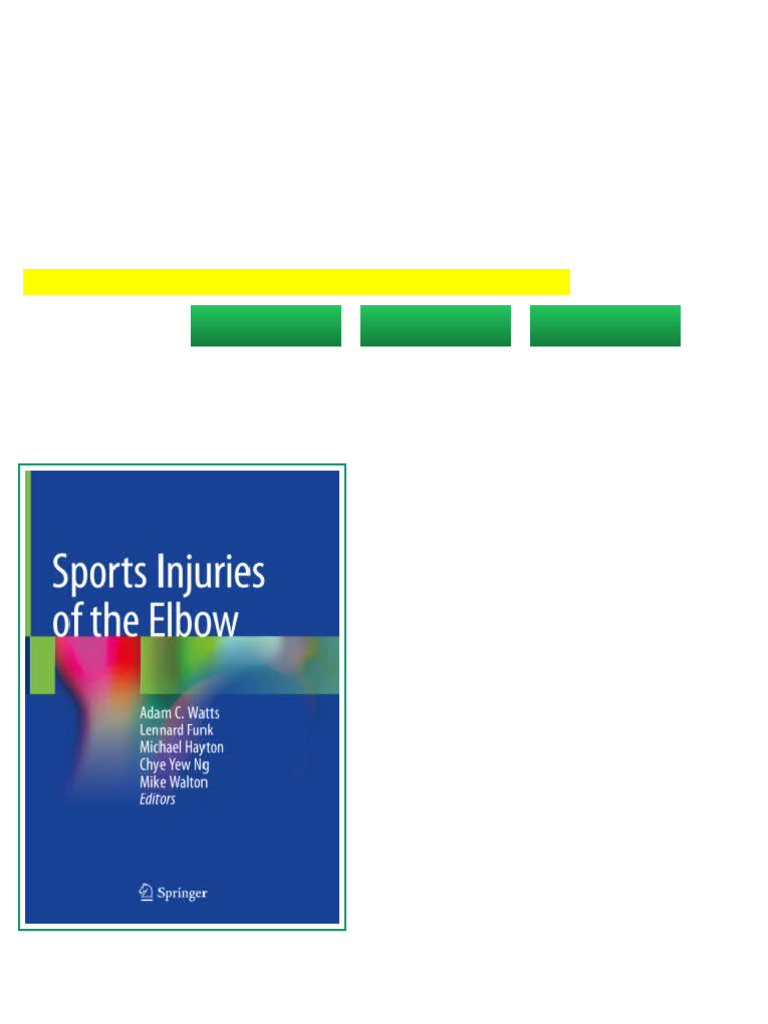 (Ebook) Sports Injuries of The Elbow by Adam C. Watts, Lennard Funk ...