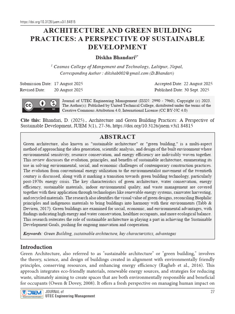 Sustainable Architecture and Green Building | PDF | Green Building ...