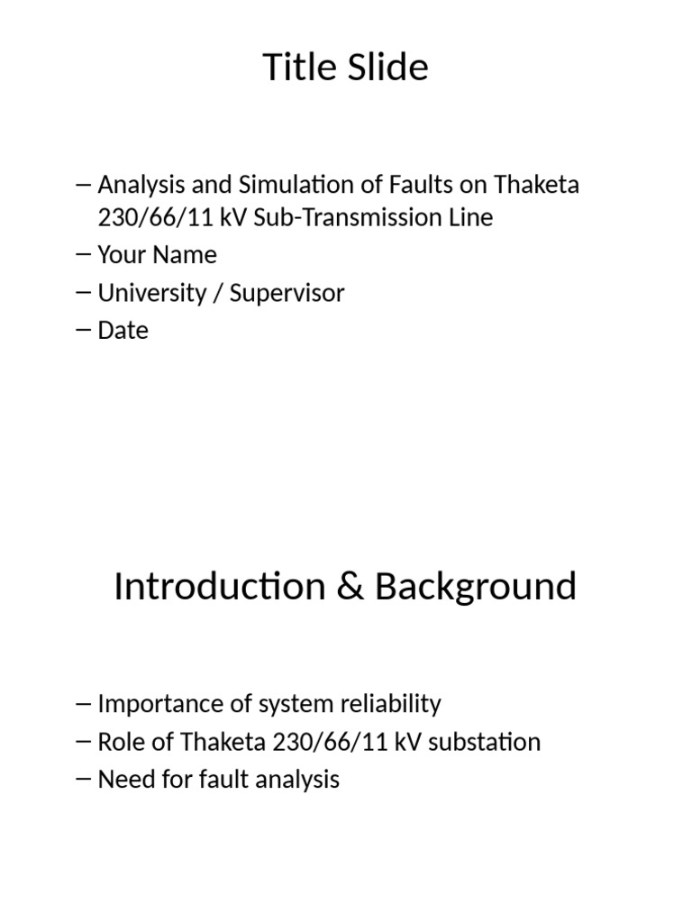 Thaketa Fault Analysis 10 Slide | PDF