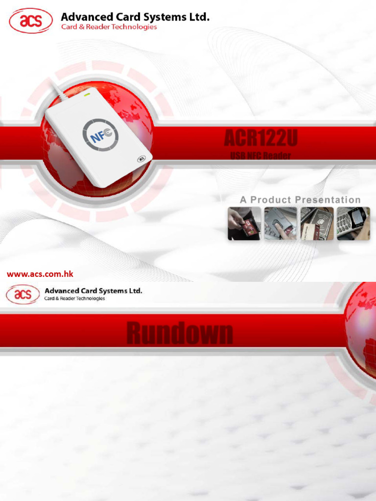 ACS ACR122U NFC Contactless Smart Card Reader Product Sheet 2.02 | PDF ...