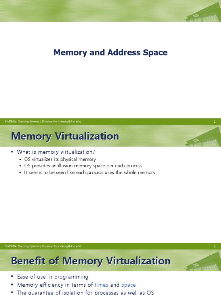 5-Memory and Address Space | PDF | Pointer (Computer Programming) | Computer Memory