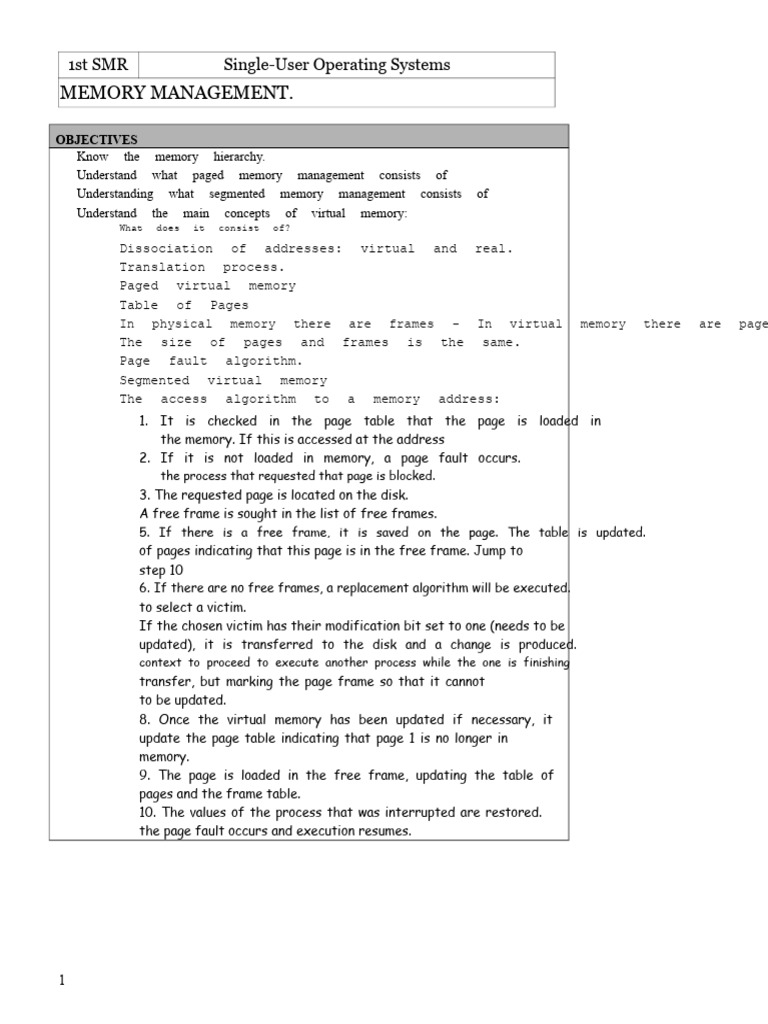 Examples of Virtual Memory Management Exercises | PDF | Computer Data ...