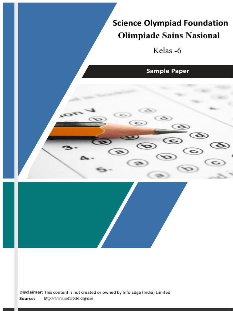 Kertas contoh level 2 Olimpiade NSO kelas 6 | PDF